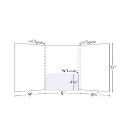 9x12 Gusset Tri - Panel Pocket Folder - 1 Center Pocket