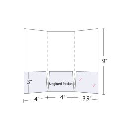 4x9 Tri Panel Pocket Folder